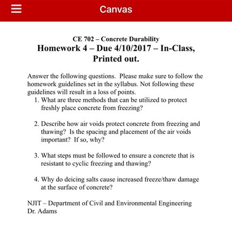 Solved Canvas Ce 702 Concrete Durability Homework 4 Due
