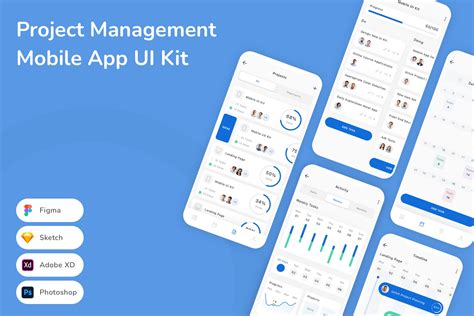 Project Management Mobile App Ui Kit Ui Kits And Libraries ~ Creative