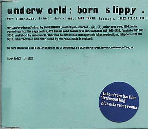 Underworld Born Slippy Uk 2 Cd Single Set —