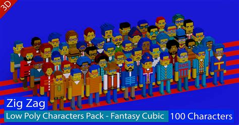 Low Poly Characters Pack Fantasy Cubic 3d Humanoids Unity Asset Store