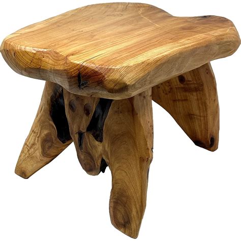 Bilot Natural Tree Stump Stool Live Edge Cedar Wood Plant Stand Stool