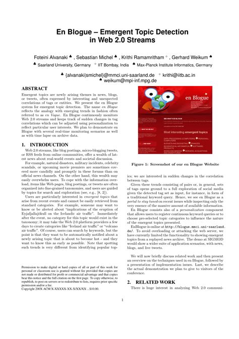 pdf enblogue emergent topic detection in web 2 0 streams
