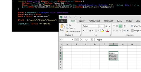 Array To Excel Range Only Gives First Element Of The Array Stack Overflow
