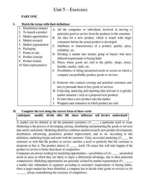 Unit 5 Exercises To Sts Pdf