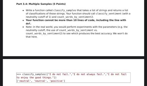 Part Multiple Samples Points Write A Chegg Com