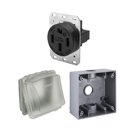 Hubbell Hbl9450a 50a Outlet W Outdoor Backbox And Weatherproof Cover Kit