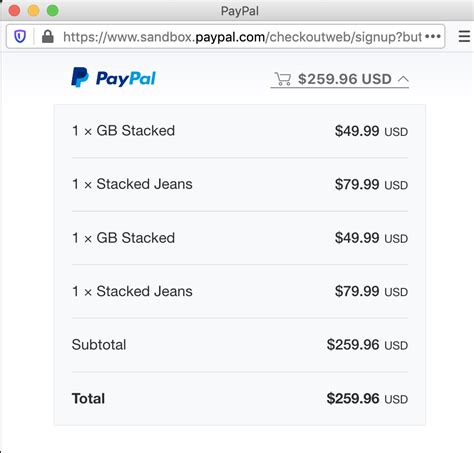 javascript paypal smart buttons adding items description to button