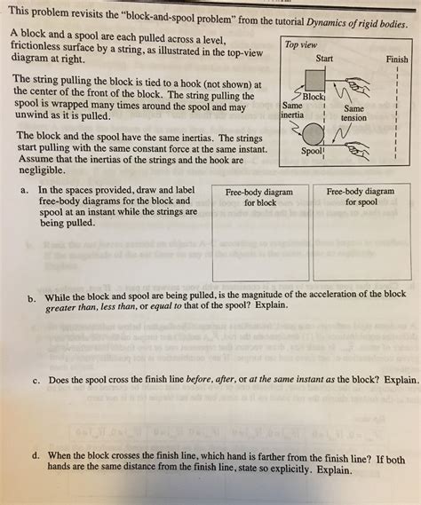 Solved This Problem Revisits The Block And Spool Problem