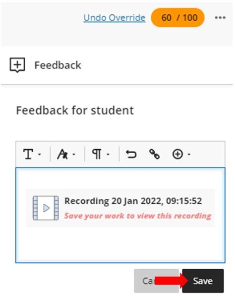 Blackboard Ultra Recording Audio Or Video Feedback E Learning Help