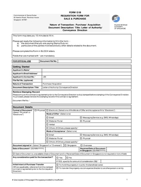 Fillable Online Getting Started Document Details Form E1b Requisition