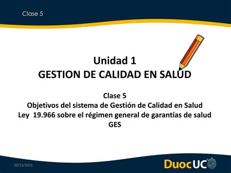 SOLUTION: Clase 5 uni 1 objetivos del sistema de gestion de la calidad en salud ley 19 966 1 ...