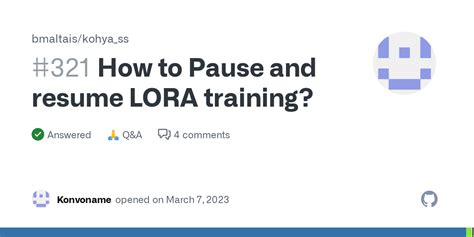 How To Pause And Resume LORA Training Bmaltais Kohya Ss Discussion GitHub