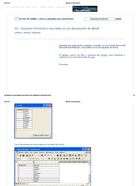exportar flexgrid a word pdf active x data objects software de