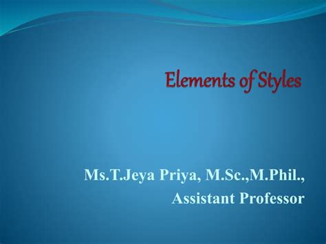 Elements Of Style Sheets Pptx Desktop Publishing Computer