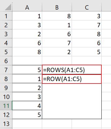 Excel ROWS Function How To Use
