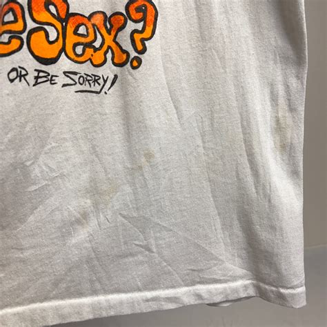 90s Safe Sex Grafic Tshirt 【0519a13】【送料無料】 【公式】thrift Tokyo And Tarock 古着・ヴィンテージ通販