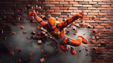 부서진 벽돌 벽을 지나 치솟는 3차원 슈퍼히어로 슈퍼 히어로 초능력 만화 슈퍼 히어로 배경 일러스트 및 사진 무료 다운로드 Pngtree