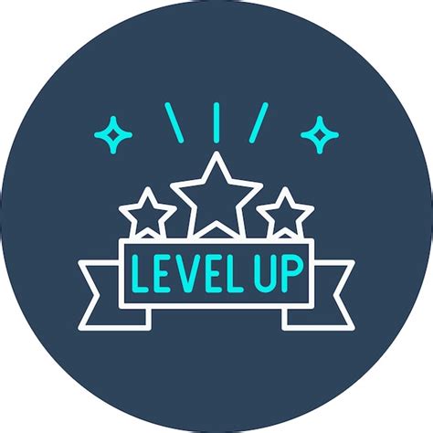 레벨 업 터 아이콘은 온라인 게임 아이콘 세트에 사용할 수 있습니다 프리미엄 벡터
