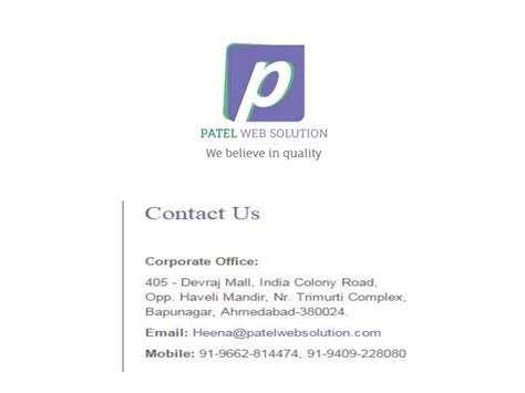 Patel Web Solution Ppt Free Download
