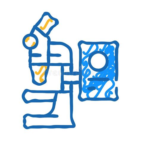 Electronic Microscope Flat Icon Doodle Illustration Stock Illustration Illustration Of Protein