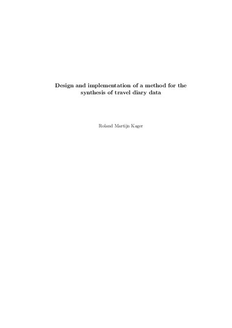 pdf design and implementation of a method for the synthesis of travel