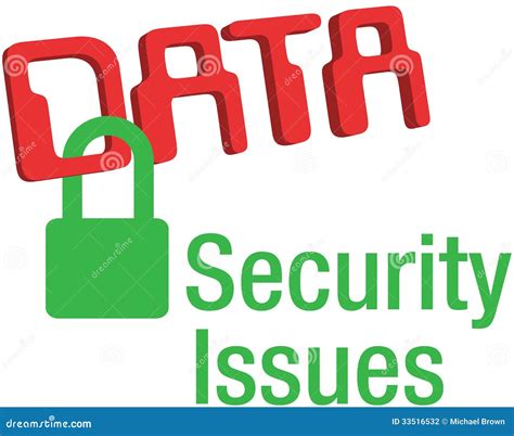 Data Security Issues Secure Lock Stock Vector Illustration Of Threat Database 33516532