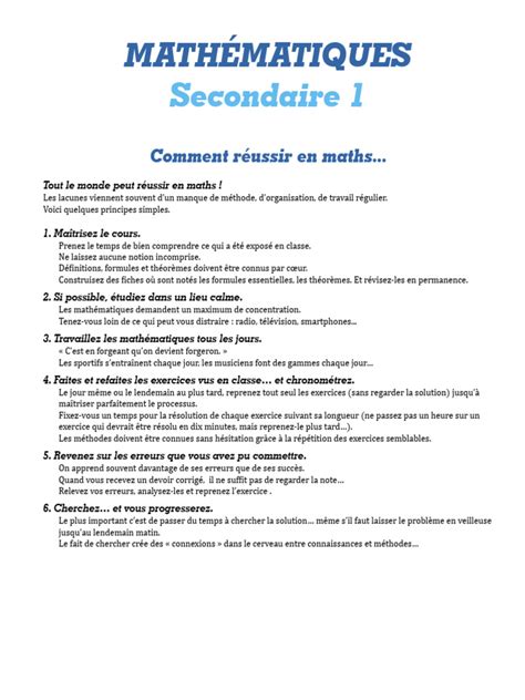 Maths S1 Liens Videos Pdf