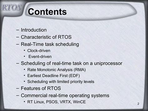 Real Time Operating Systems Ppt