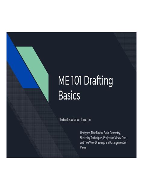 Drafting Basics Linetypes Title Blocks Geometry Views