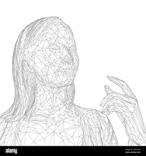 Woman Face In Wireframe Stock Vector Images Alamy