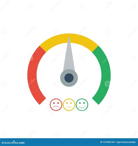 Speedometer Speedometer Vector Icon Scale Of Emotions Stock Vector Illustration Of Display