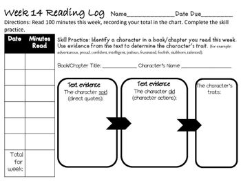 Weekly Reading Log By Christina Layton Teachers Pay Teachers
