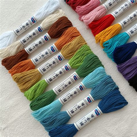 日本奥林巴斯olympus纯色刺子绣 20米 支纯棉段染常规6股 虎窝淘