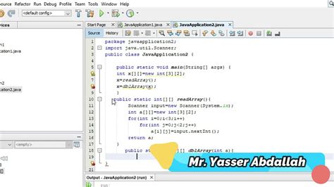 انشاء ثلاث طرق لادخال ومضاعفة وطباعة قيم مصفوفة ثنائية الابعادبلغة