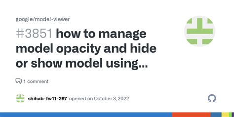 How To Manage Model Opacity And Hide Or Show Model Using Model Viewer