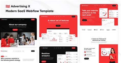 Modern SaaS Webflow Template Advertising X BRIX Templates
