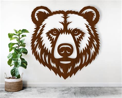 Bear Face Design Laser Cut File Vector File Svg Ai Cdr Dxf Instant