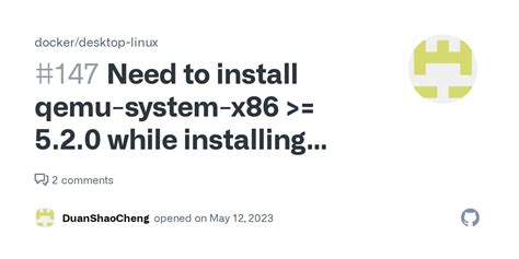 Need To Install Qemu System X86 520 While Installing Docker Desktop · Issue 147 · Docker