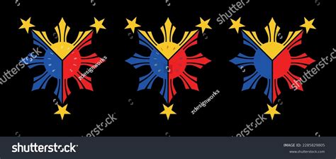 Philippines Flag Cutout Logo Icon Sticker Stock Vector Royalty Free