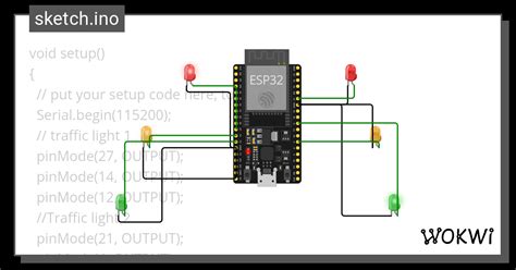 Traffic Light Simulation 2 Series Wokwi ESP32 STM32 Arduino Simulator