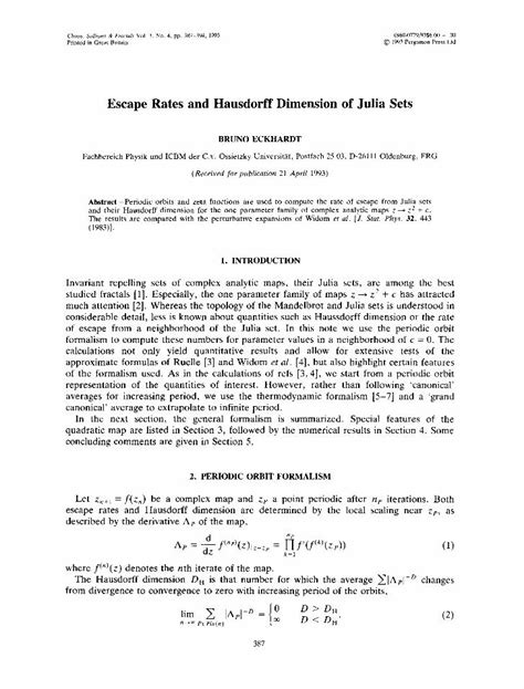 Pdf Escape Rates And Hausdorff Dimension Of Julia Sets Dokumentips