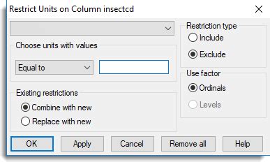 Restrict Units By Value Genstat V21