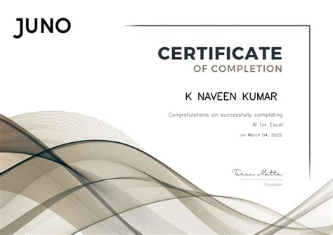 completed ai in excel course dr naveen kumar k