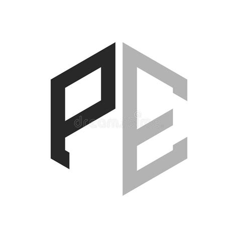 Modern Unique Hexagon Letter Pe Logo Design Template Elegant Initial Pe Letter Logo Concept