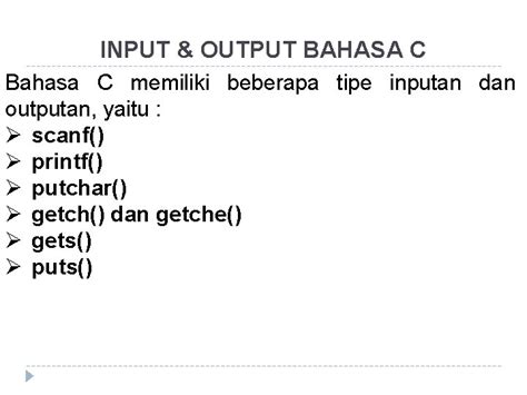 Algoritma Struktur Data I Input Output Bahasa C