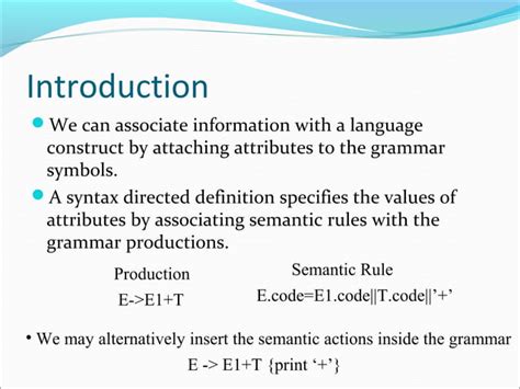 Chapter Syntax Directed Translation PPT