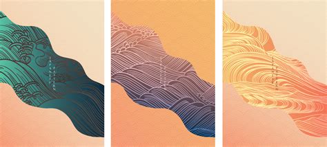 Japanese Background With Line Pattern Vector Abstract Landscape