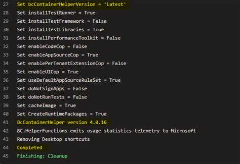 bccontainerhelper version 4 0 17 preview964 cleanup task fails with