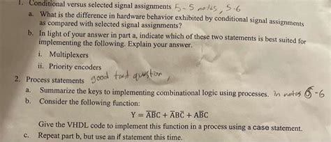 Solved A 1 Conditional Versus Selected Signal Assignments