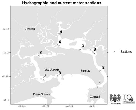 Positions Of The Hydrographic And Current Meter Sections 1 9